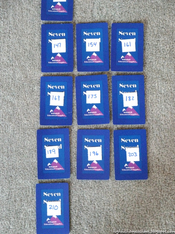 Highhill Homeschool: Speed! - Patterns in the Cards - Seven Speed