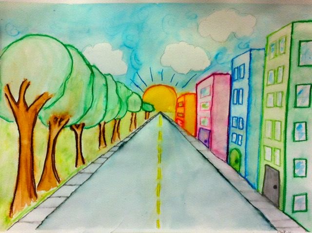 Room 101 Art: One Point Perspective, ages 10-12