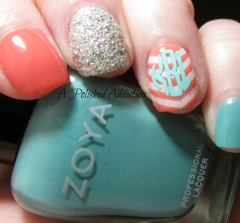 A Polished Addiction: Custom Monogram Nails - with GIVEAWAY!!