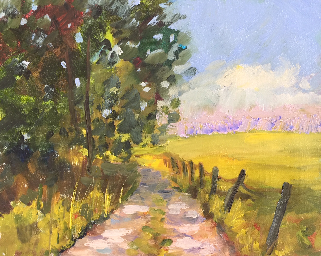 Daily Painters Abstract Gallery: "Country Road," Countryside Path Oil ...