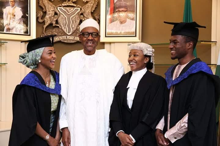 Photos: President Buhari celebrates with his children on their ...