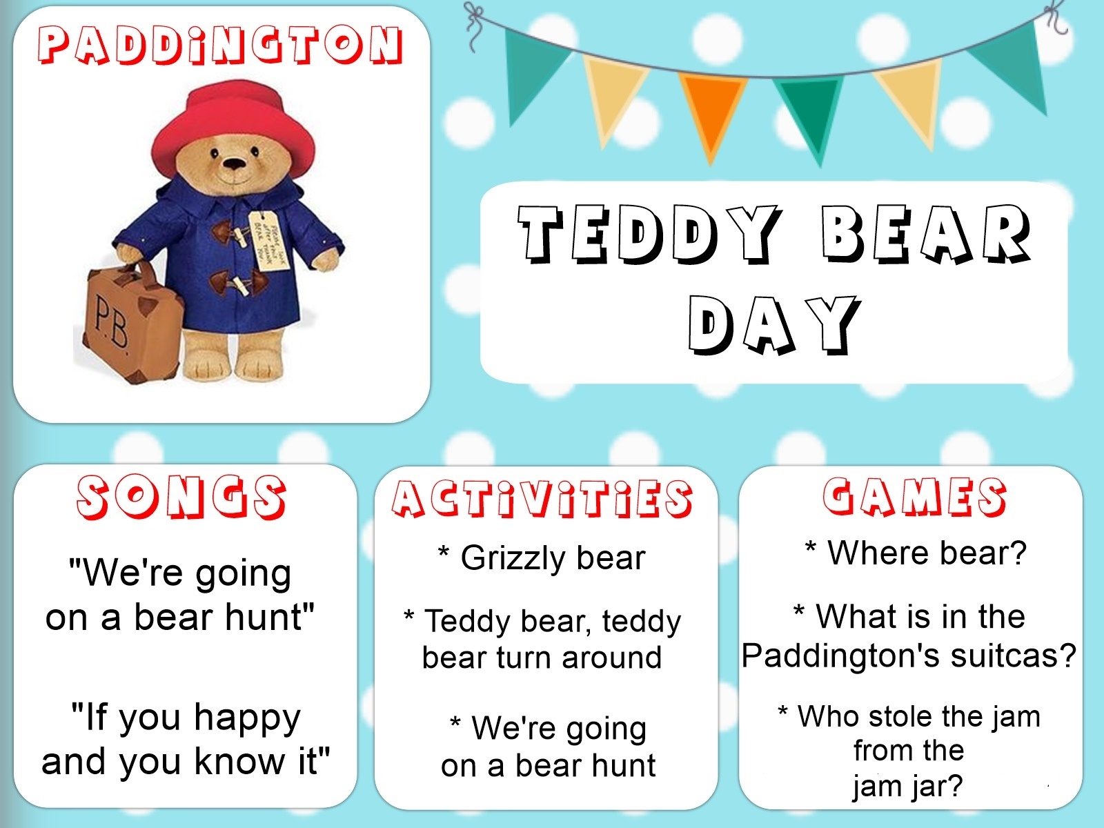 Teddy Bear Day - lesson plan | Busy Bee