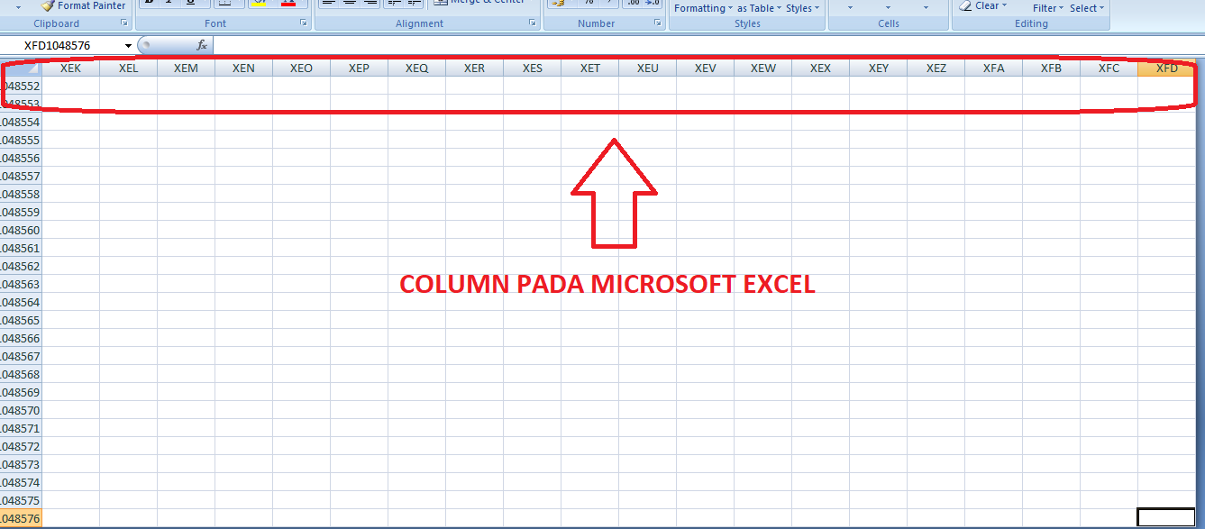 Penjelasan Row, Column, dan Cell pada Microsoft Excel