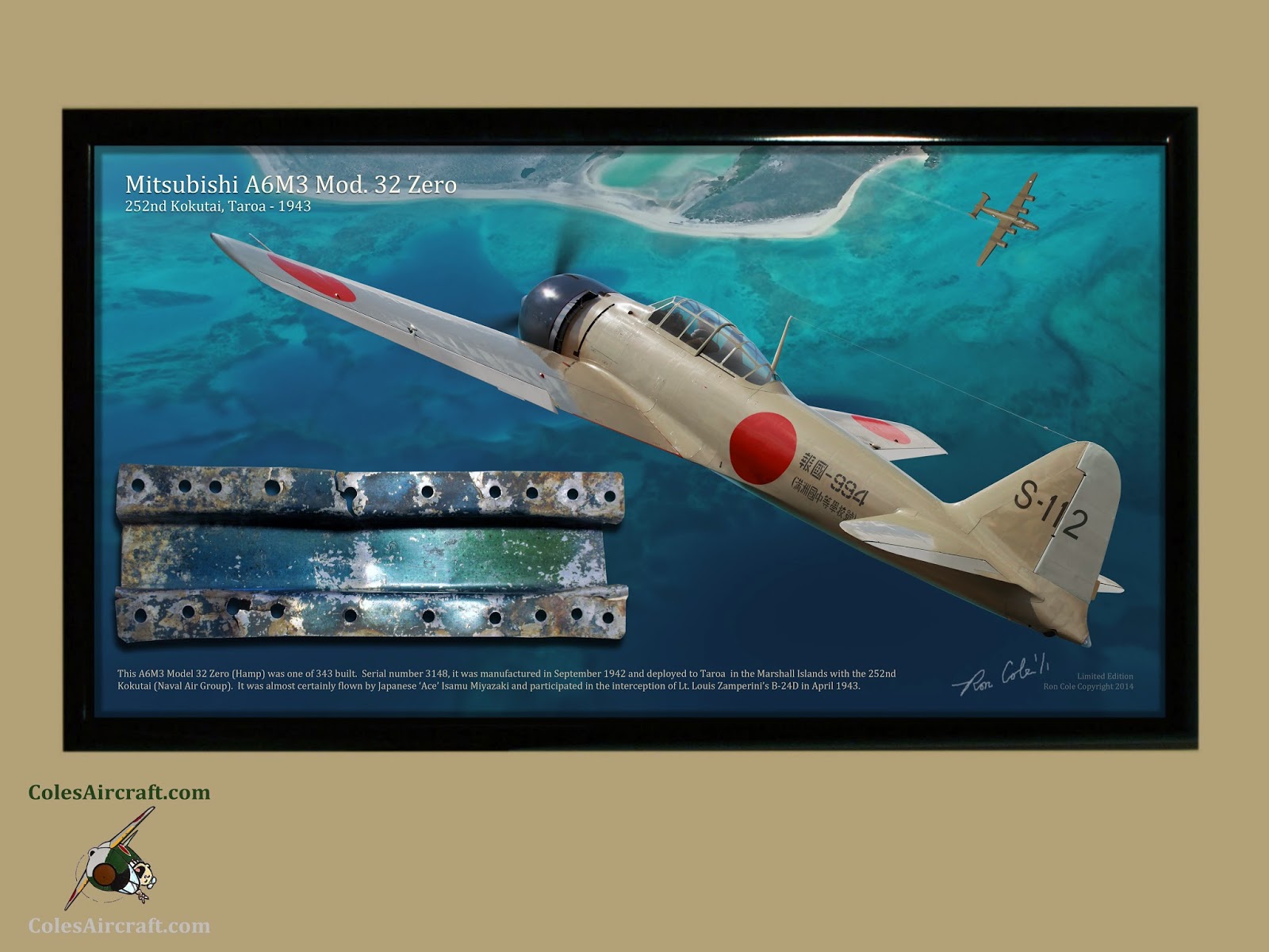 Aviation Art of Ron Cole & Cole's Aircraft: Selling Japanese Zero Parts