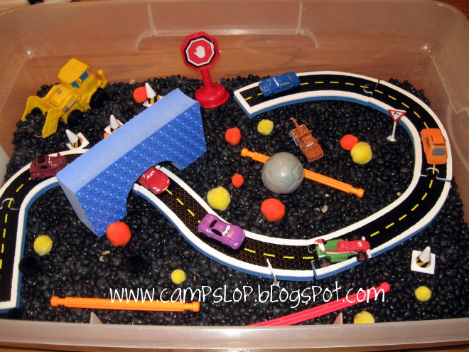 Camp Slop: Cars Sensory Bin