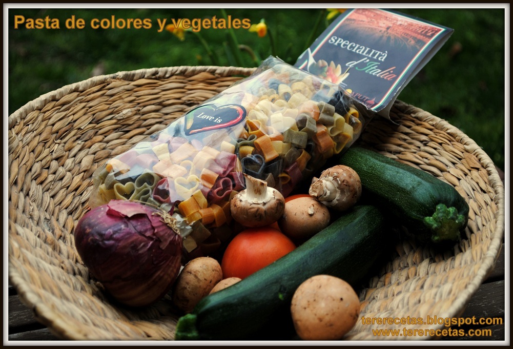 Pasta de colores y vegetales - Las Recetas de Tere