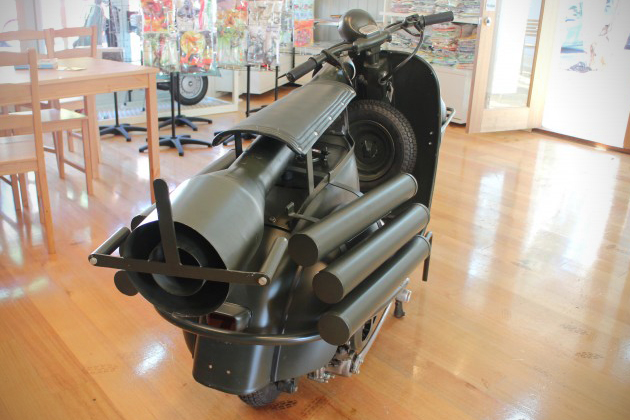 2 stroke scooters: Deadly Vespa with built in anti tank cannon