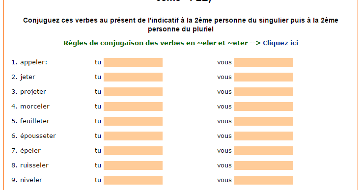 Carranque en français: Verbes en -eler et -eter