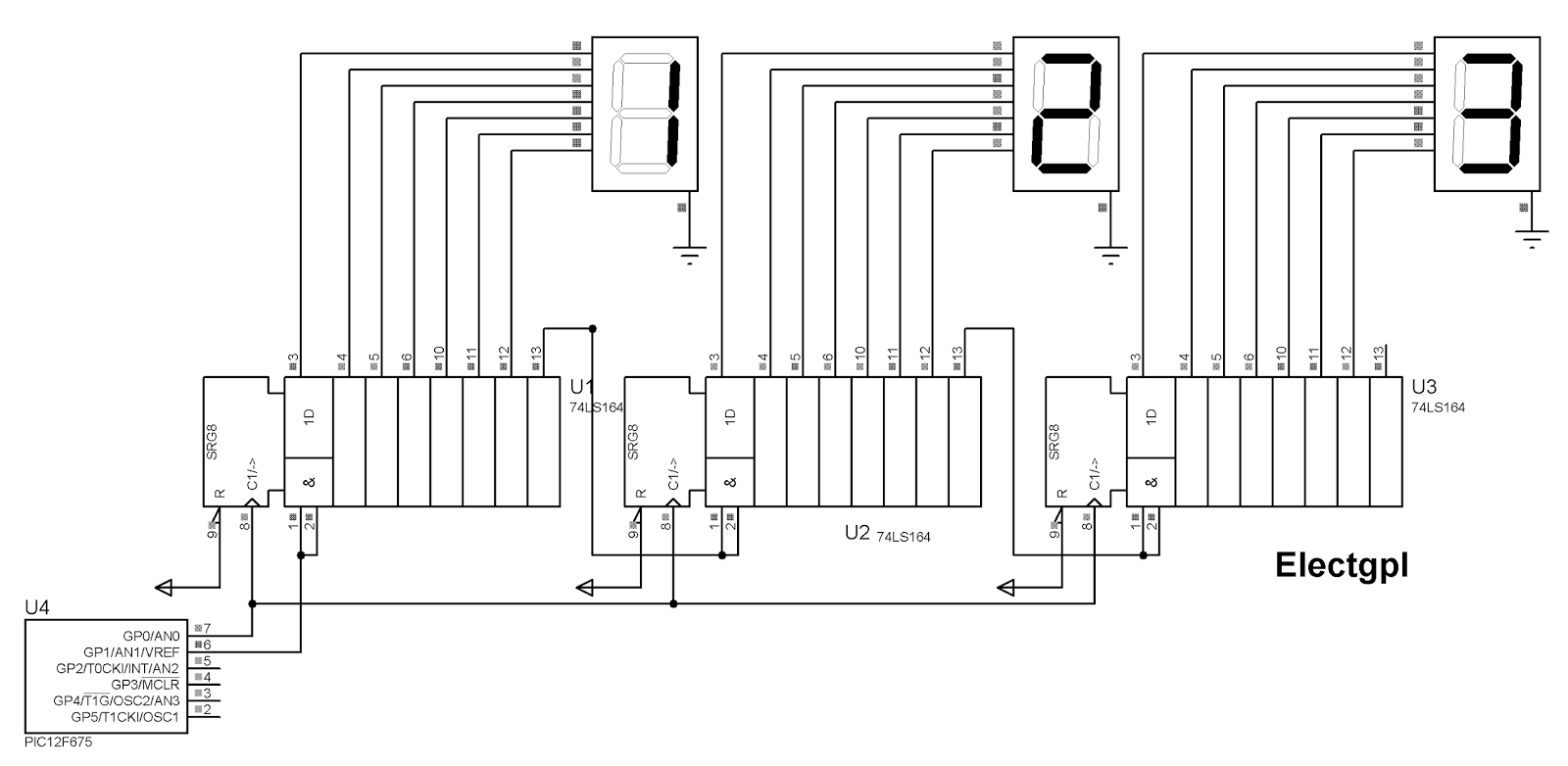 Electgpl Electrónica: Registro de Desplazamiento 74164 con CCS