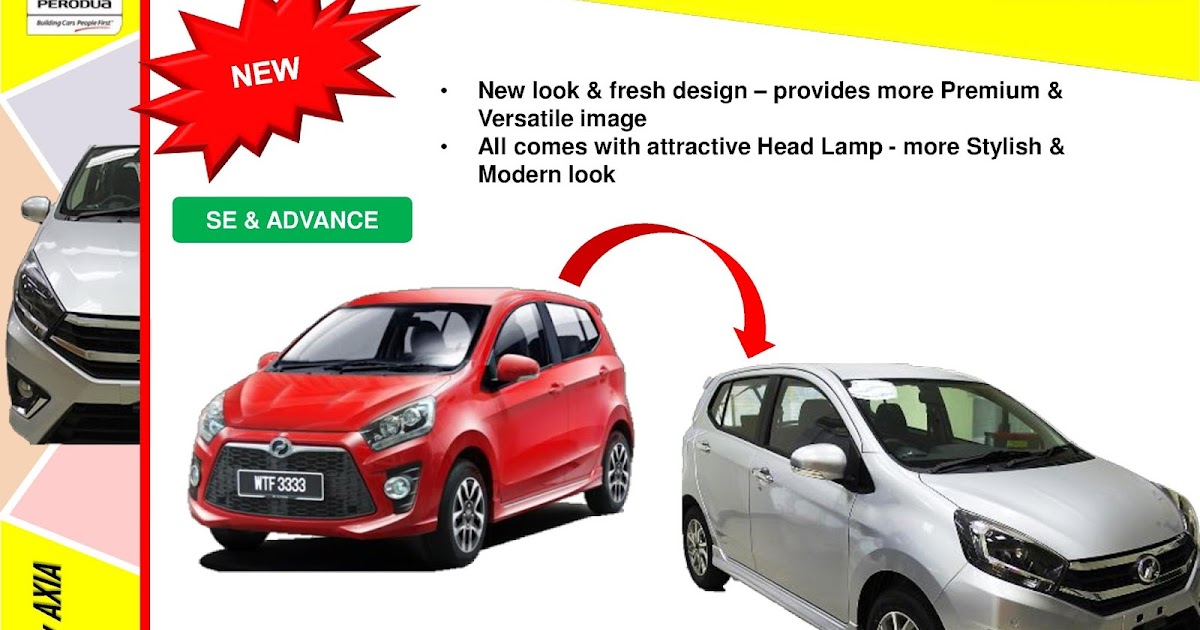 PERBEZAAN PERODUA AXIA LAMA DAN PERODUA AXIA BARU 2017 ~ BELI KERETA ...