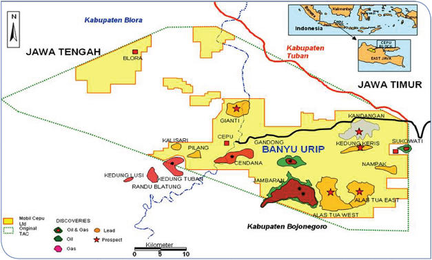 Map of Working Area Exxon Mobil and JOB-PPEJ