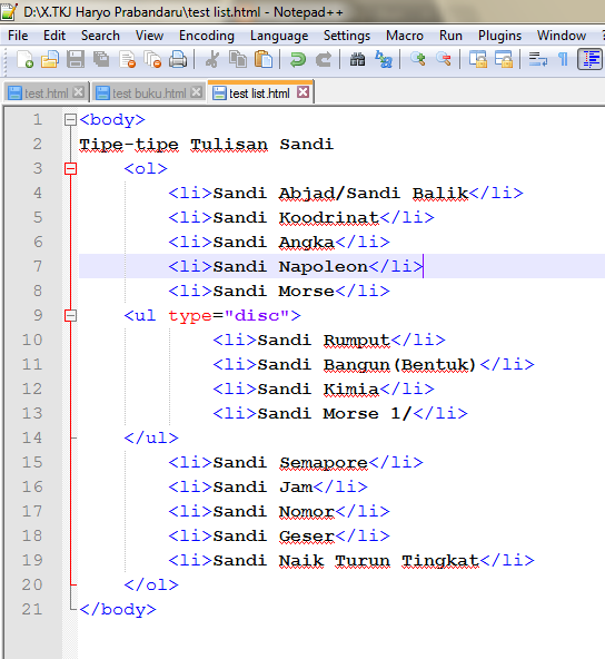 Cara Membuat List Di Web