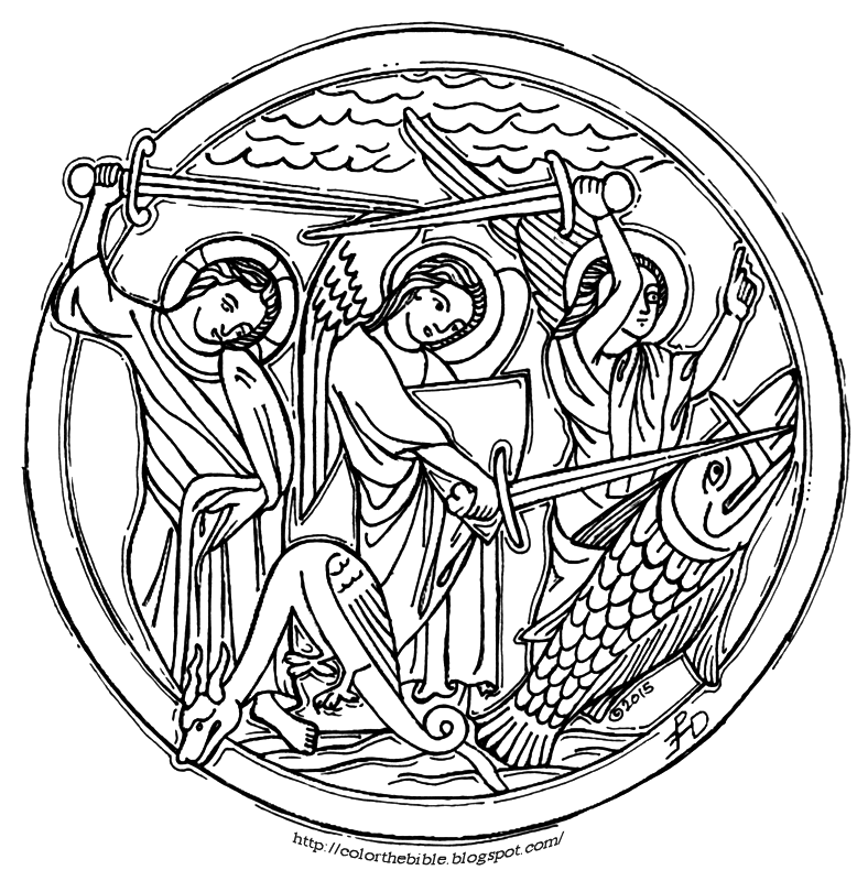 The Holy Trinity Battle the Behemoth and Leviathan | Color The Bible