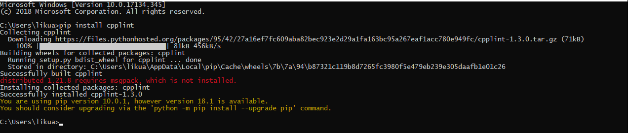 cpplint C/C++ google coding style 檢查分析軟體