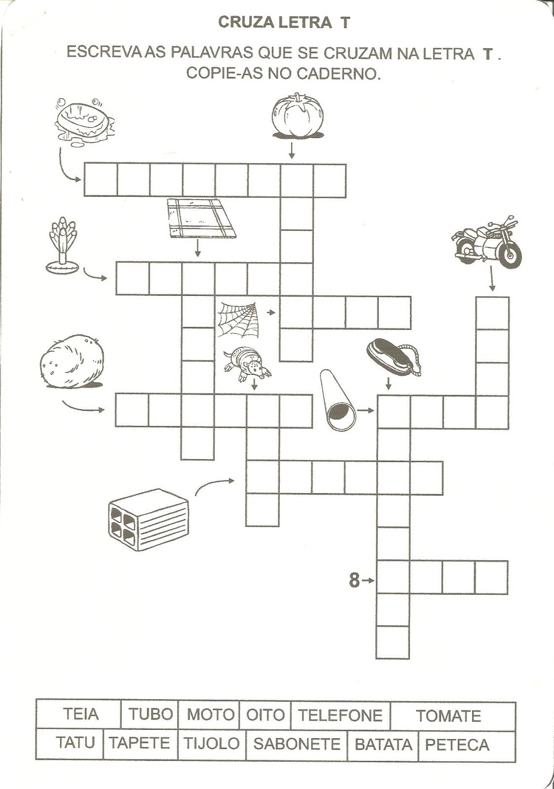 Cantinho de Atividades Escolares Profª Alexandra: Atividades letra T