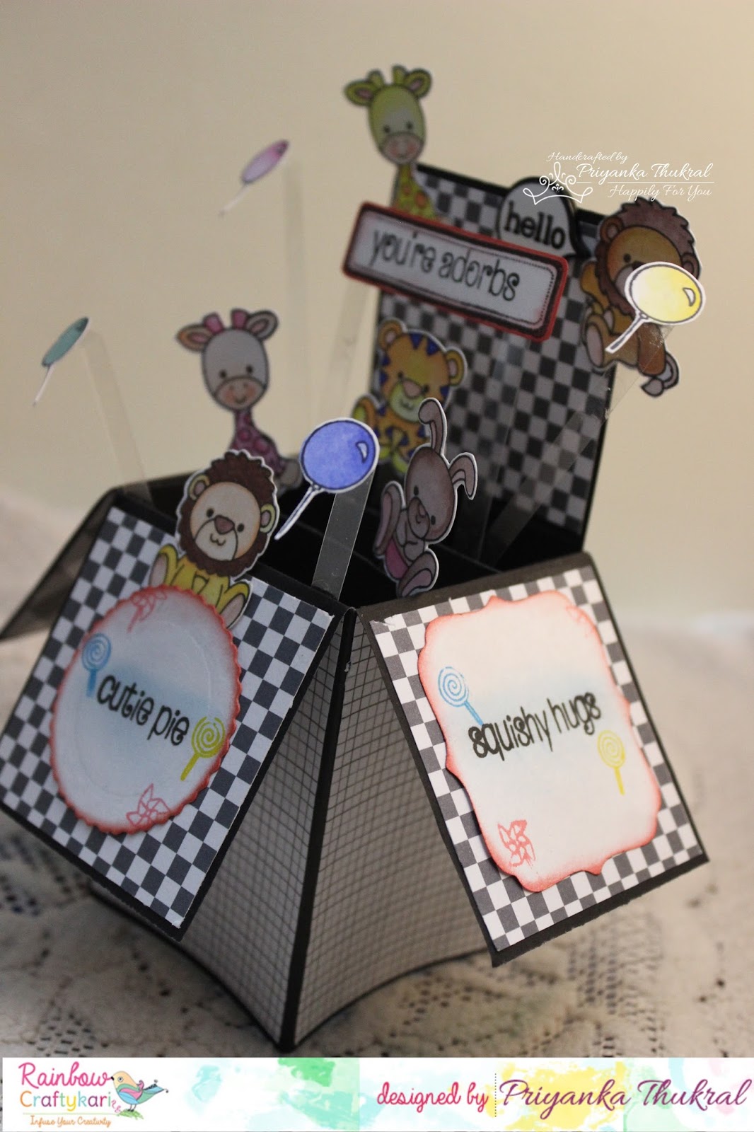 Welcome to Rainbow Craftykari Blog: Pop-Up Box Card Tutorial by DT Priyanka