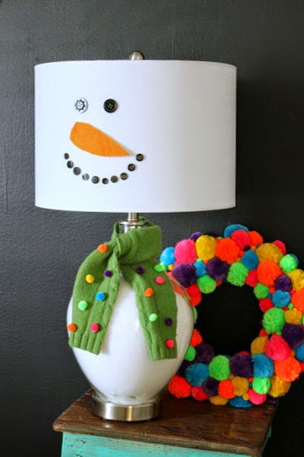 DIY snowman lamp