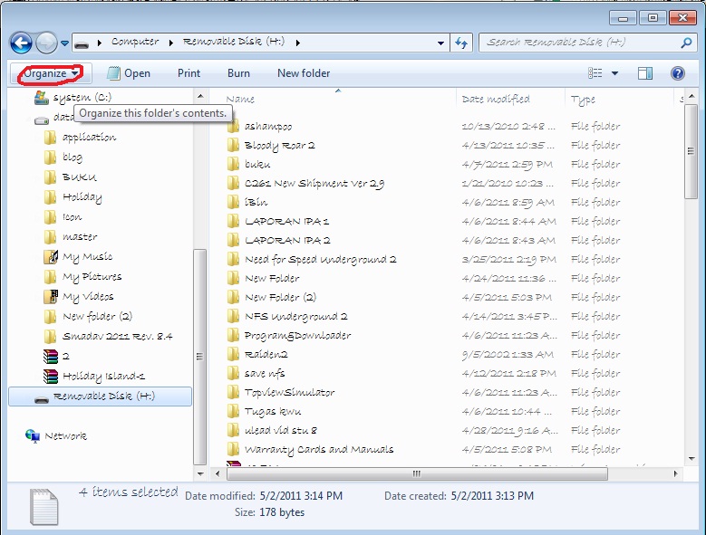 cara menampilkan file tersembunyi (hidden file) di windows 7