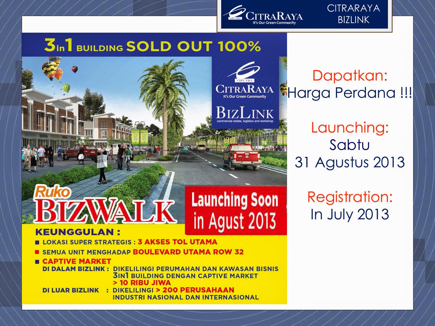 LAUNCHING RUKO BIZWALK DI KAWASAN BIZLINK CITRA RAYA TANGERANG | RUMAH ...