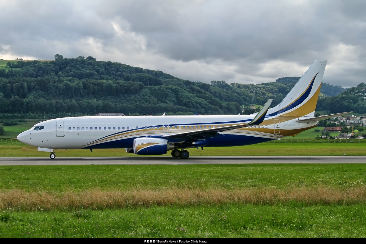 FEBE *** BernAirNews.ch ©: N737GG, Boeing 737-8KT (BBJ2), AUG13 ** Foto ...