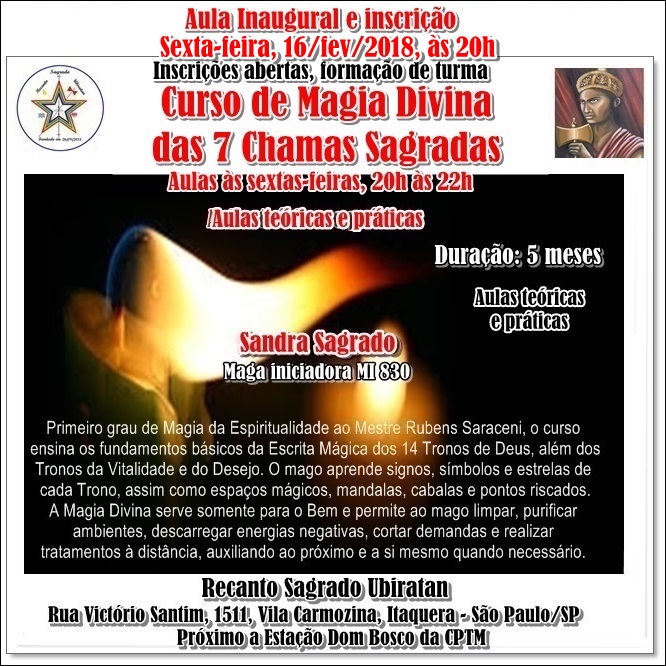 Recanto Sagrado Ubiratan: Curso de Magia Divina das 7 Chamas Sagradas ...