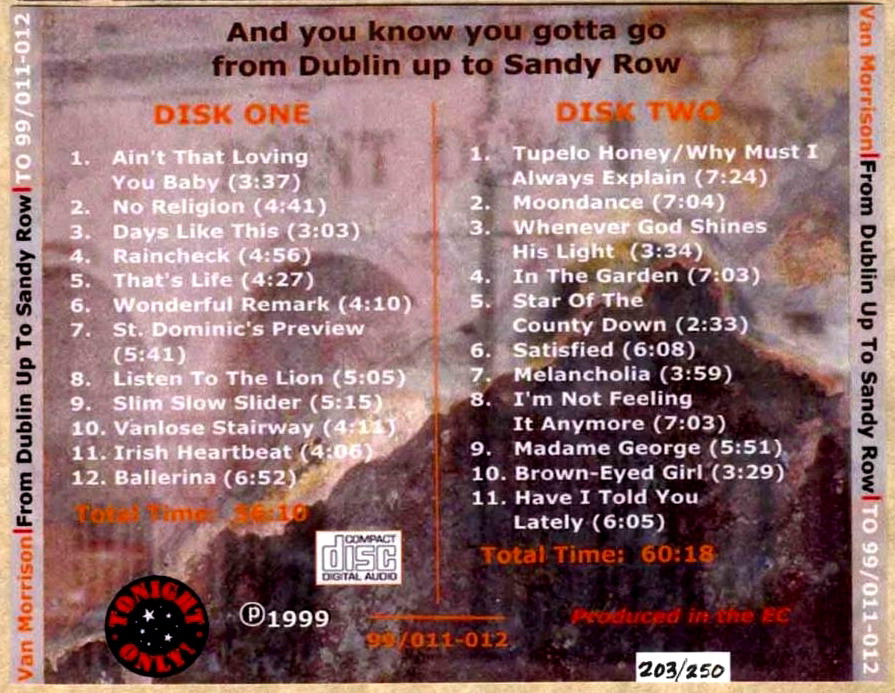 T.U.B.E.: Van Morrison - 1995-12-17 - Dublin, Ireland (FM/FLAC)