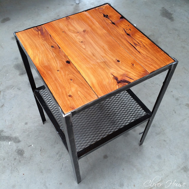 Clover House: Vintage Wood and Metal Side Table - A Story