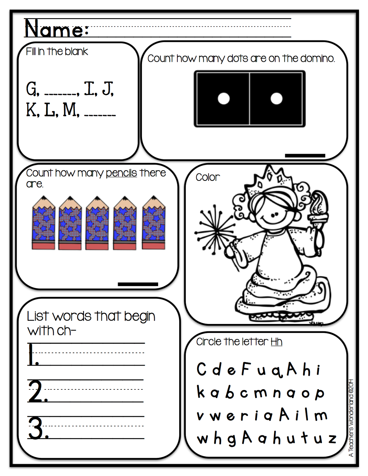 A Teachers Wonderland: Kindergarten Morning Work