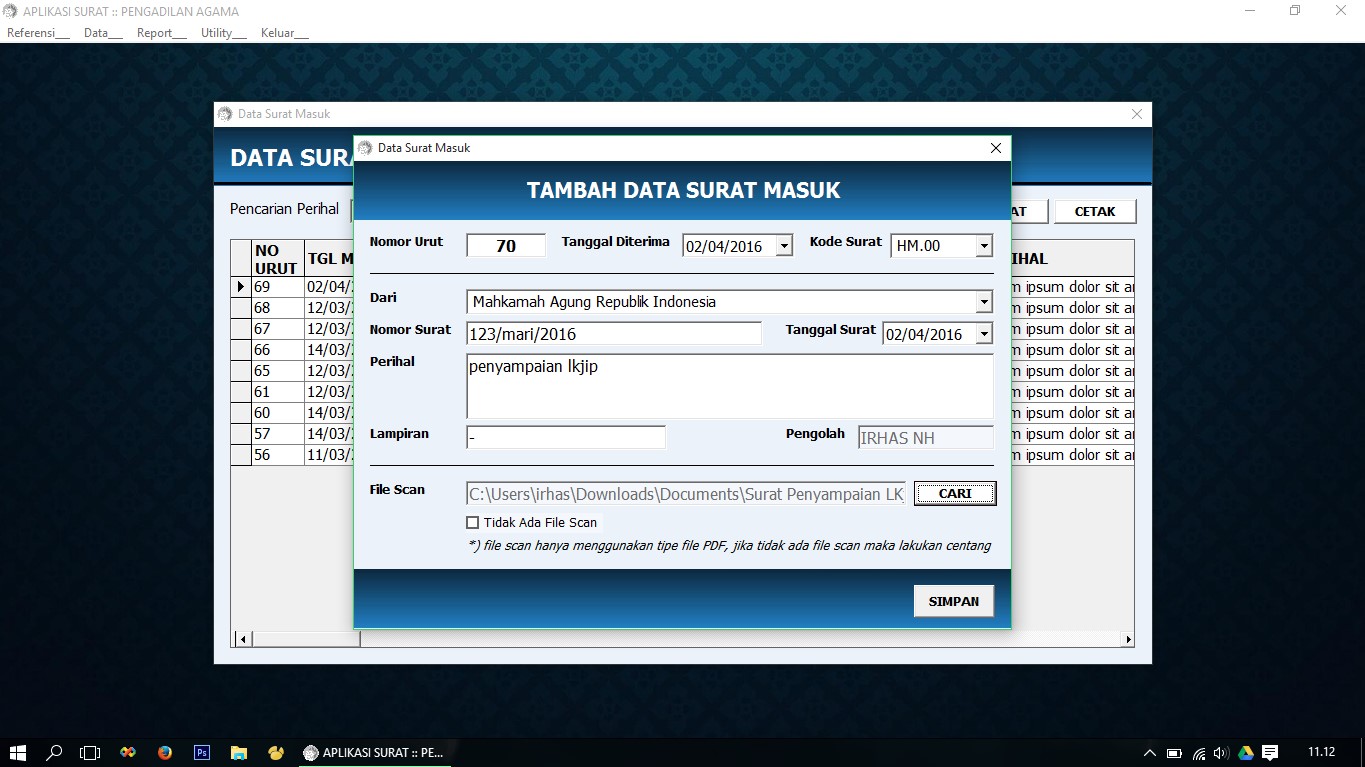 Aplikasi Pengarsipan Surat Masuk Dan Keluar Berbasis Desktop - Kumpulan Surat Penting