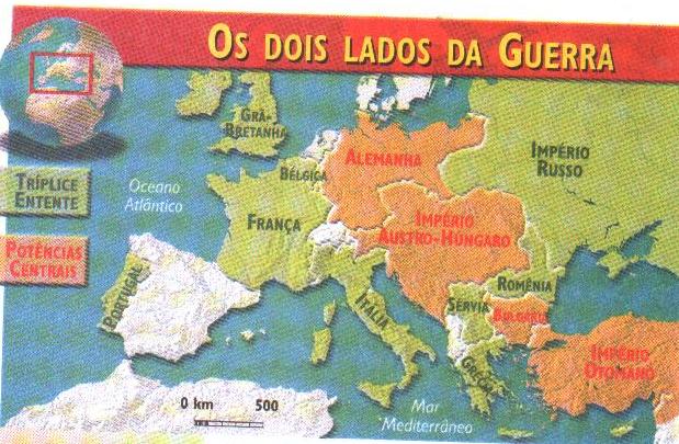 As alianças militares - Tríplice Entende e Potências Centrais ...