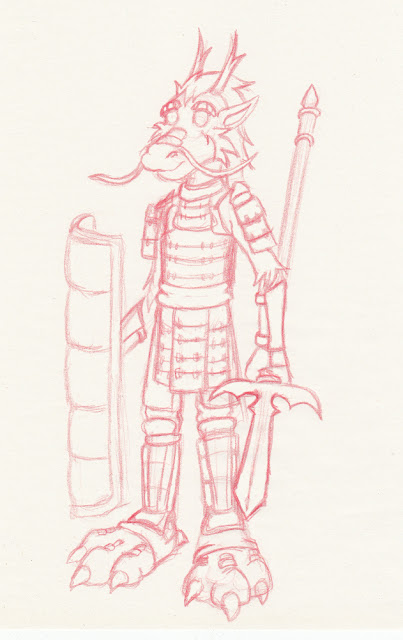 Bahamut's Musings: Sketch - Eastern Dragonborn