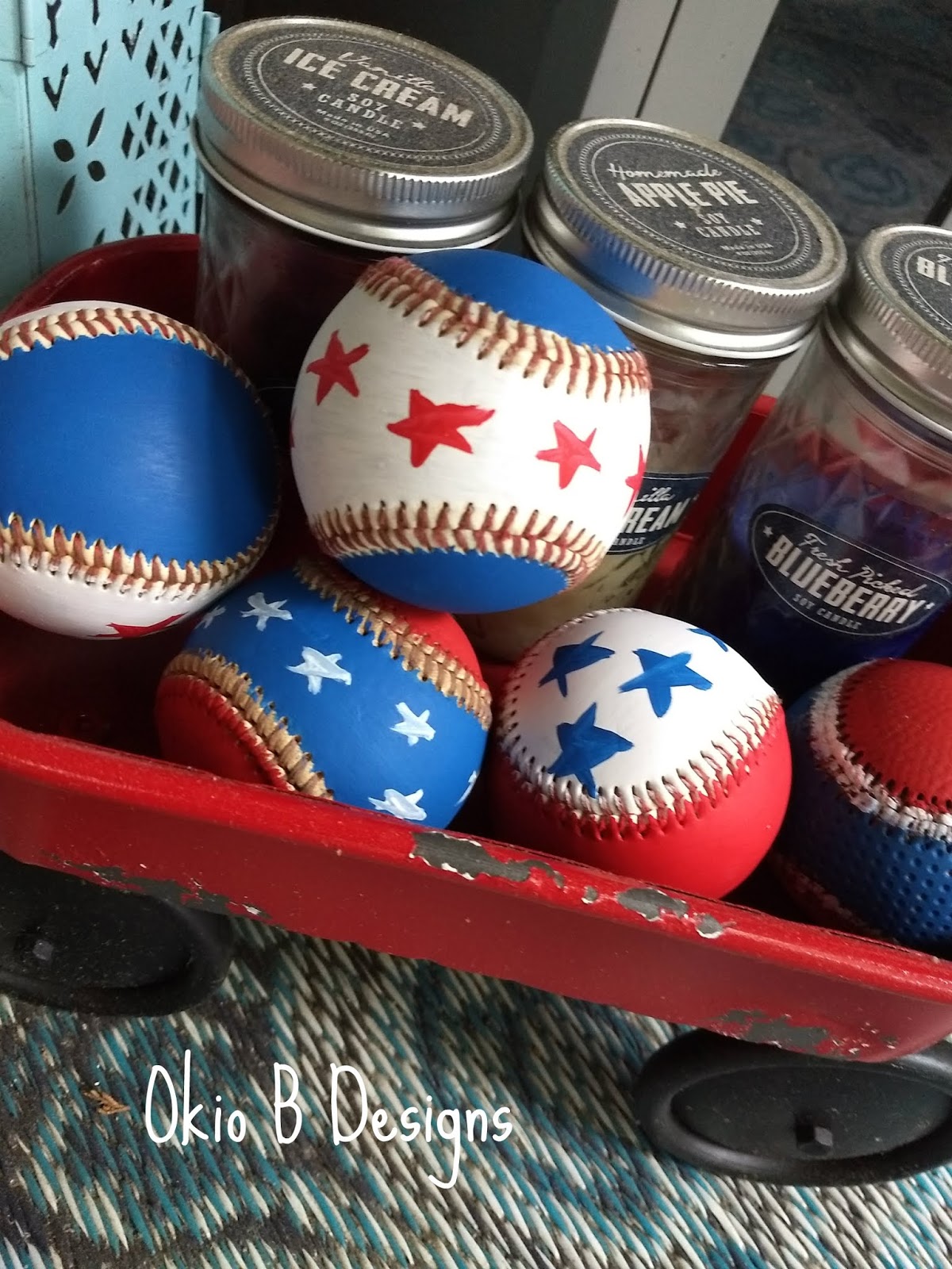 ~patriotic baseballs~ - Okio B Designs