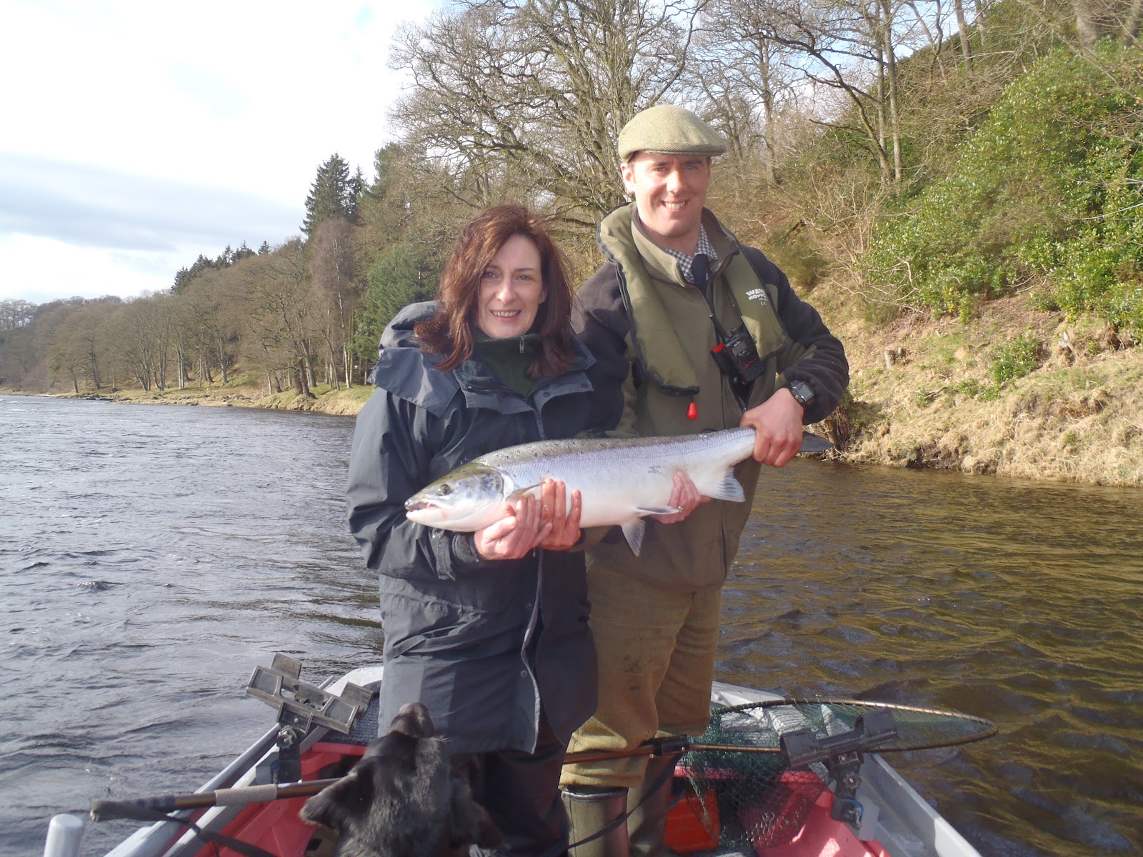 Taymount Salmon Fishing: 16lb springer for Angela Sommerville