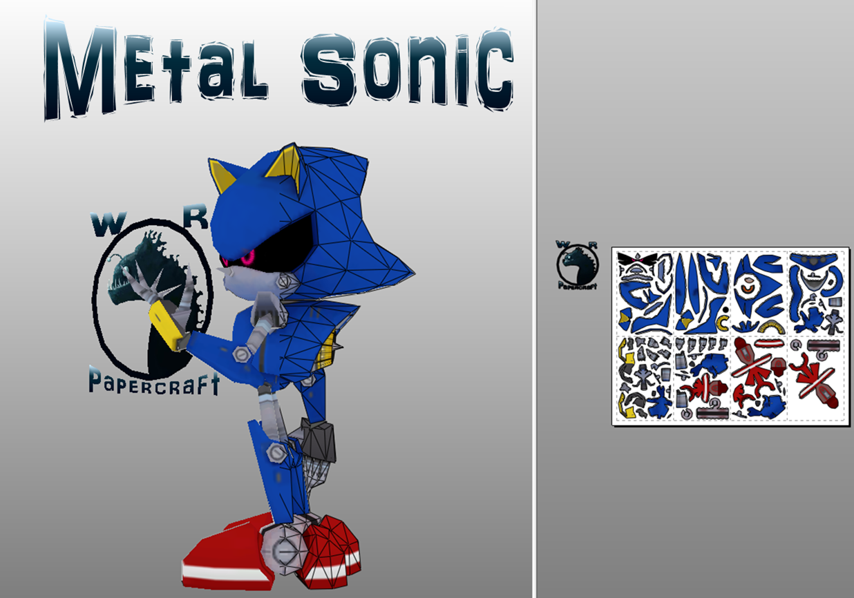 Modern Metal Sonic Papercraft | W.R.Papercrafts