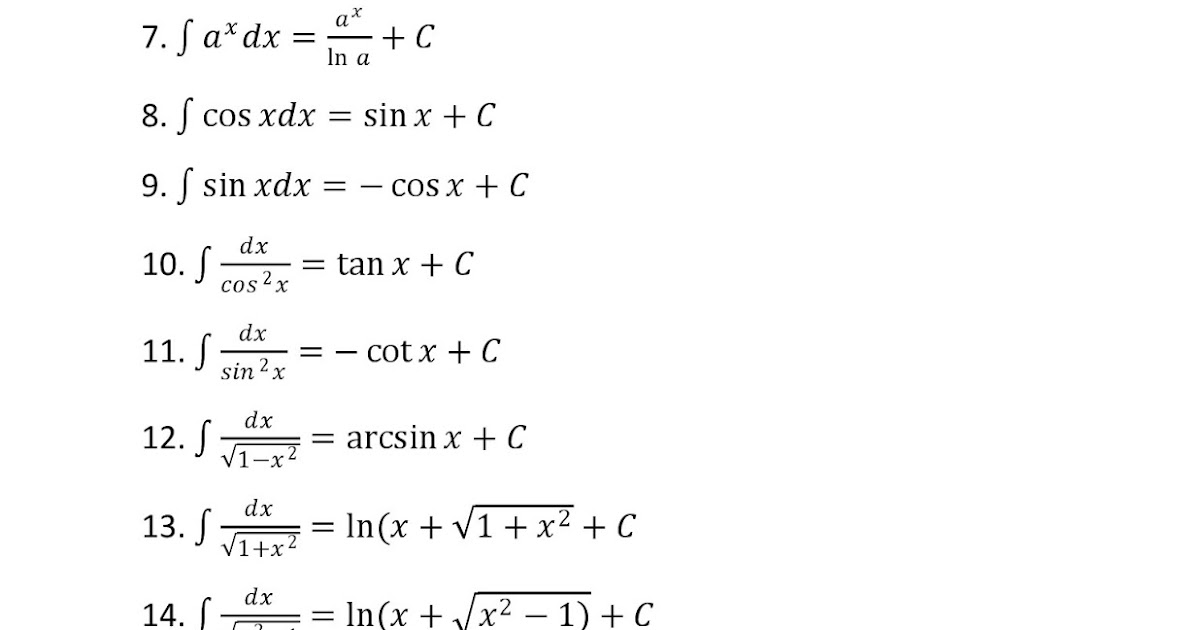 MATEMATIKA - INTEGRALI: TABLICNI INTEGRALI 1