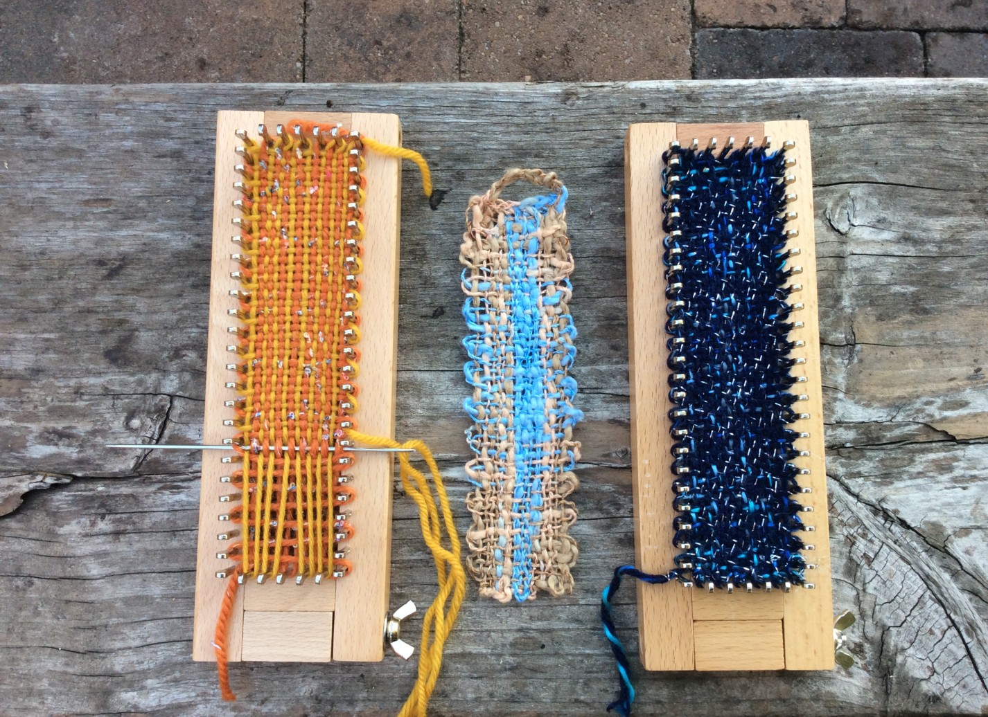 Pin Loom Weaving: Pin Loom Mug Rug and Mug Hug (and news of a new book)
