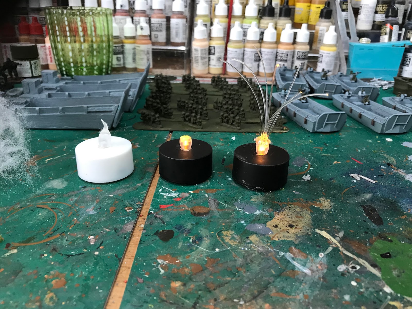 One man and his brushes.: Blast markers - mark 2..