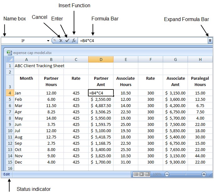 Discussions with Radiance: Microsoft Excel - Working with Formulas and ...