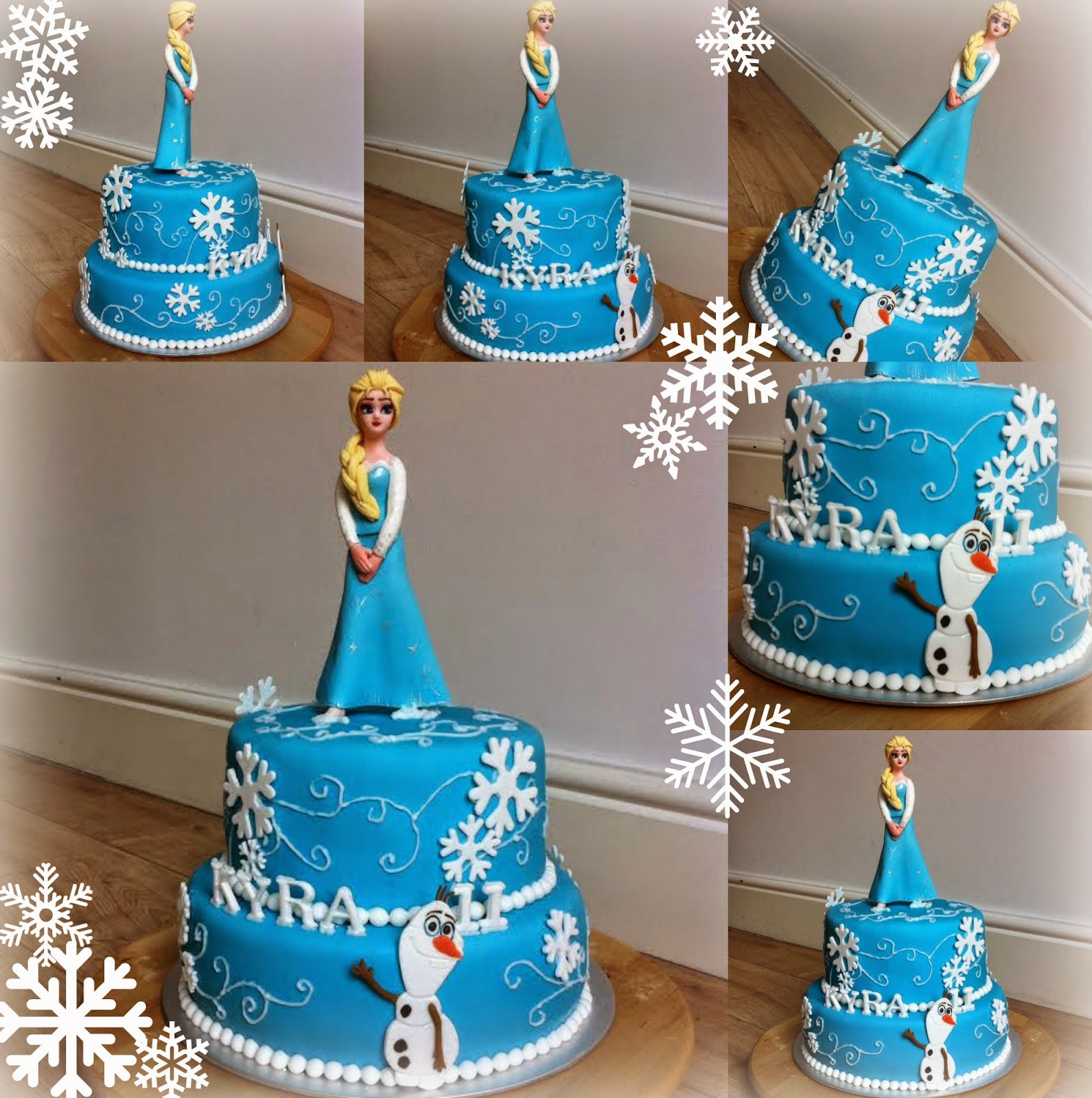 Taarten van Elena en Marcela: Frozen 3d Elsa 2 lagen taart (pop is eetbaar)