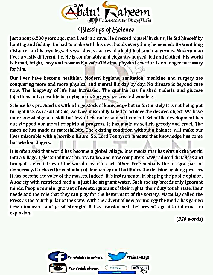 Education Is The Key To Success: Essay On - Blessing Of Science ...