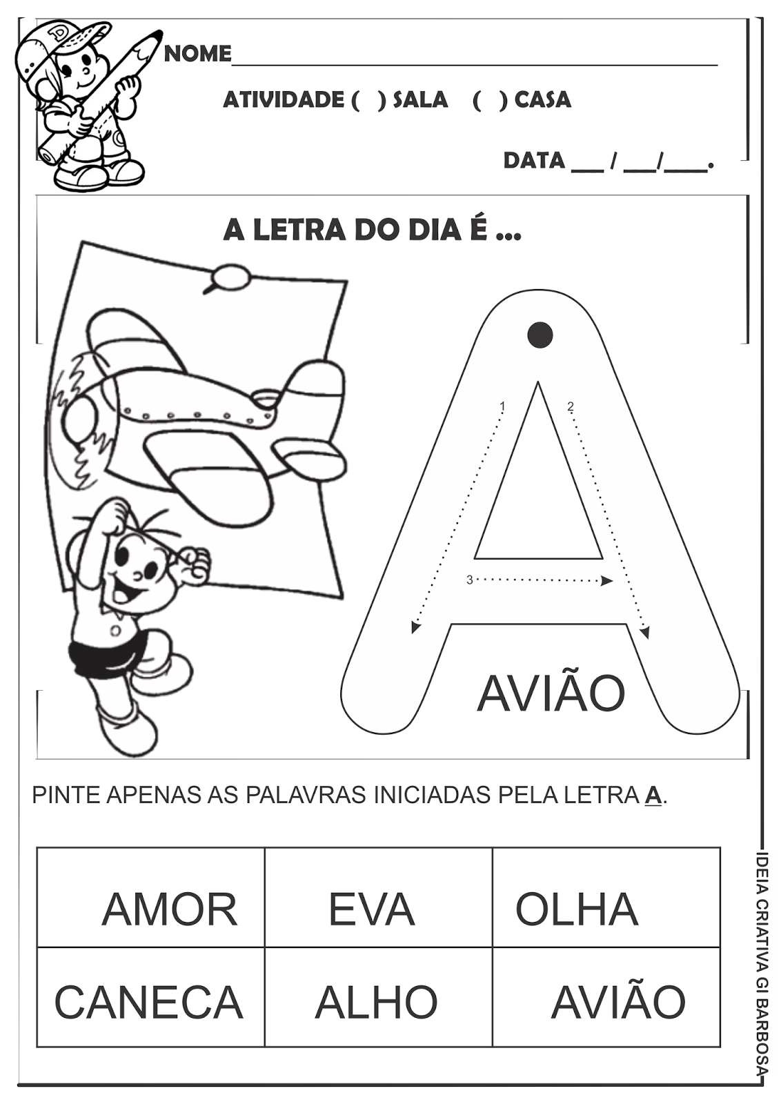 Atividades Da Letra A Educação Infantil - REVOEDUCA