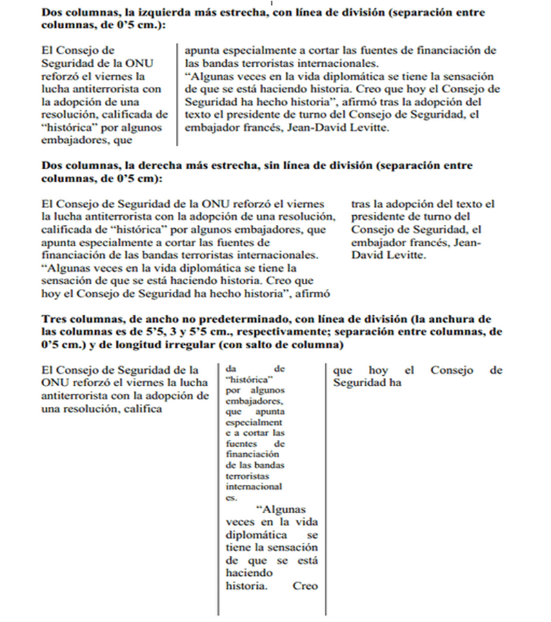 Tecnología e Informática en Linea: Word Basico: TEXTO EN COLUMNAS
