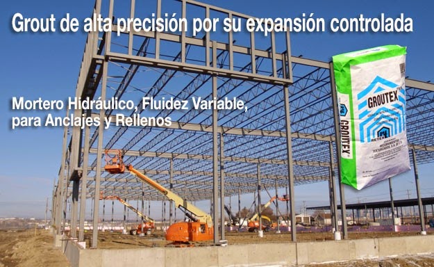 IMPERMEABILIZANTES RETEX.: GROUTEX NO METALICO estabilizador de Volumen.