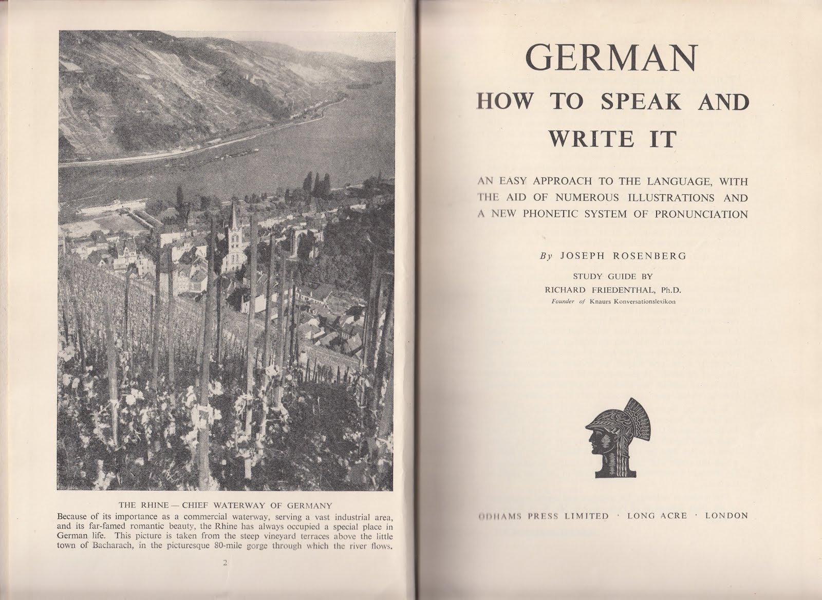 German Language Books: German, How to speak and write it. Rosenberg c1930