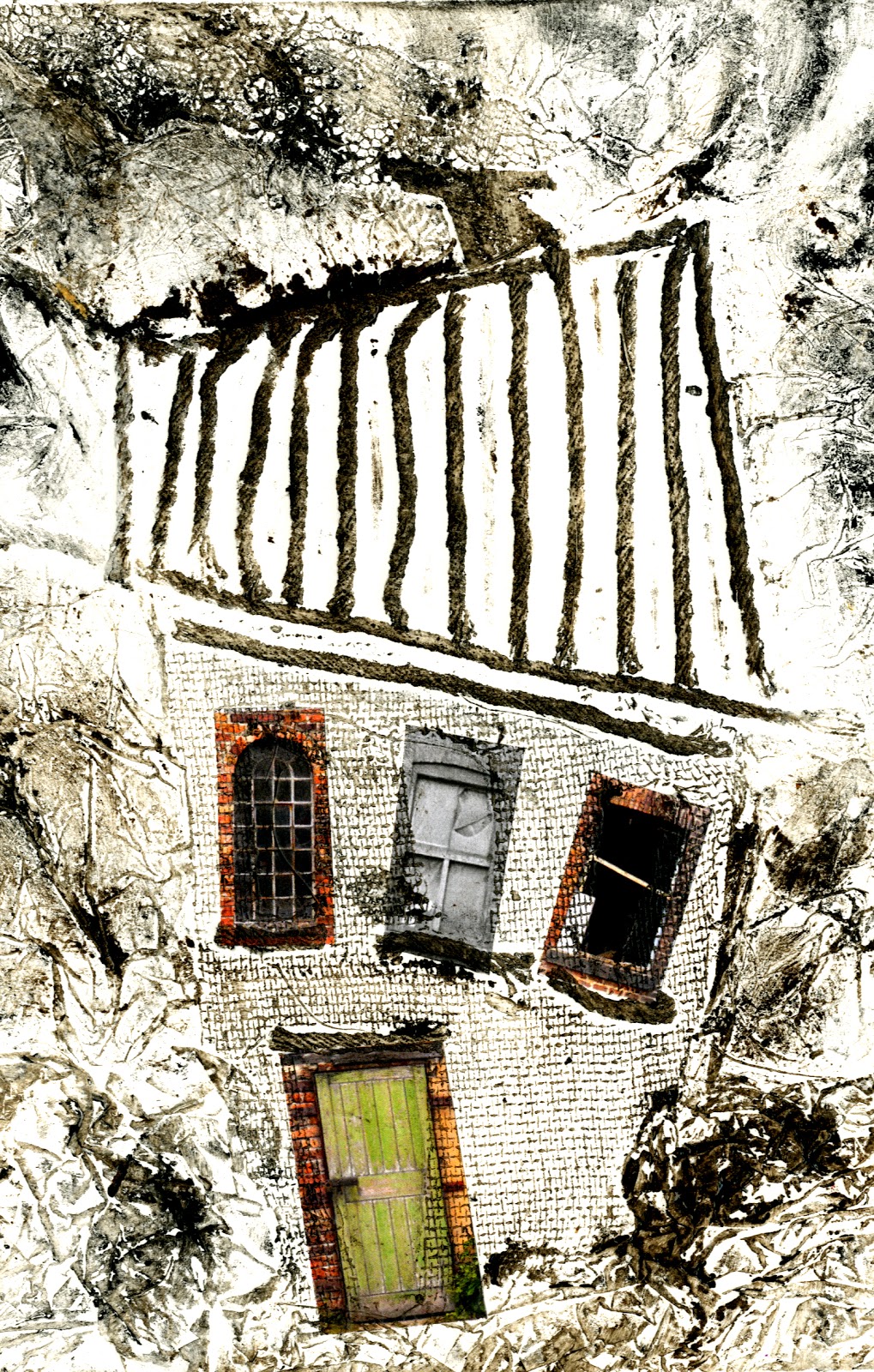 Jessica Rawlings Illustration: Collagraph Houses