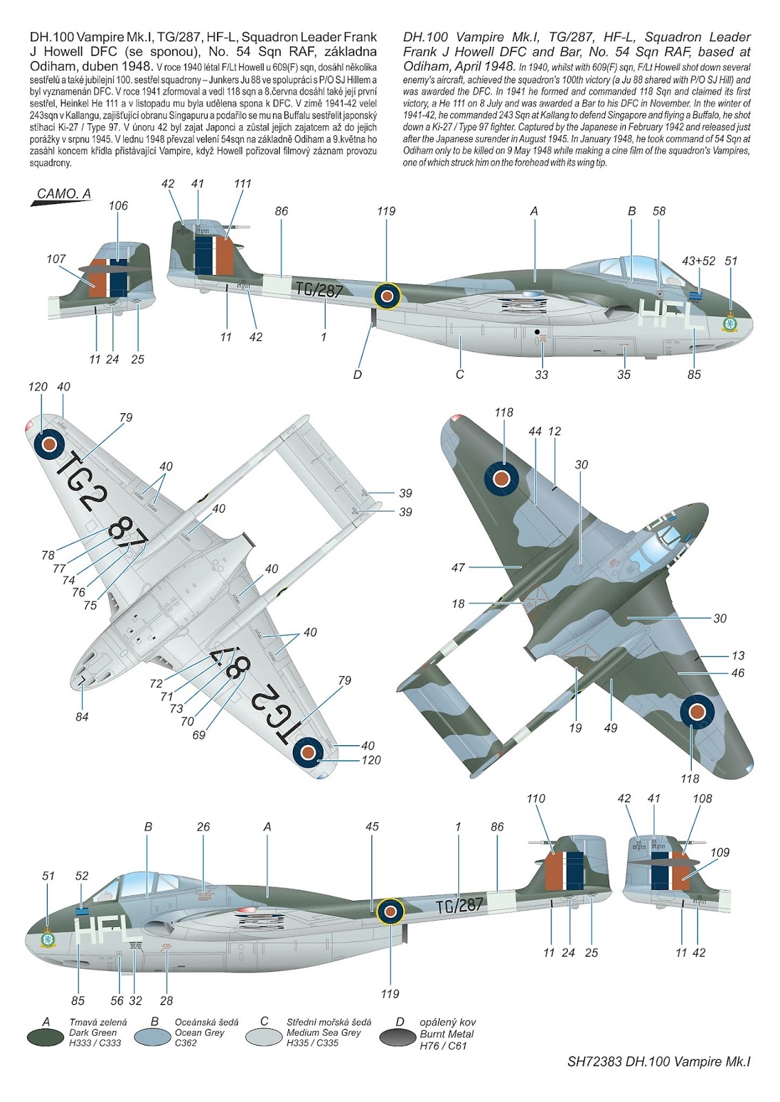 SH72383 Vampire Mk.I colour options and decals - Special Hobby ...