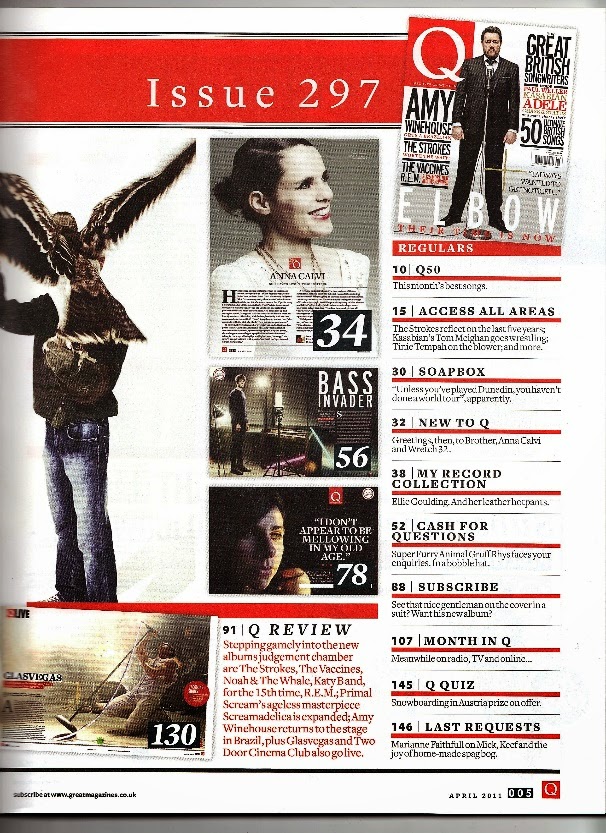 Media music magazine: Q contents page- gathering ideas