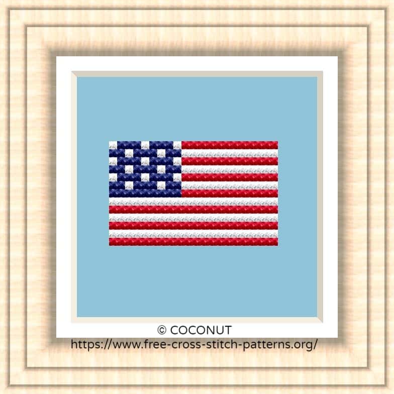 NATIONAL FLAG OF THE USA CROSS STITCH CHART | Free cross stitch pattern