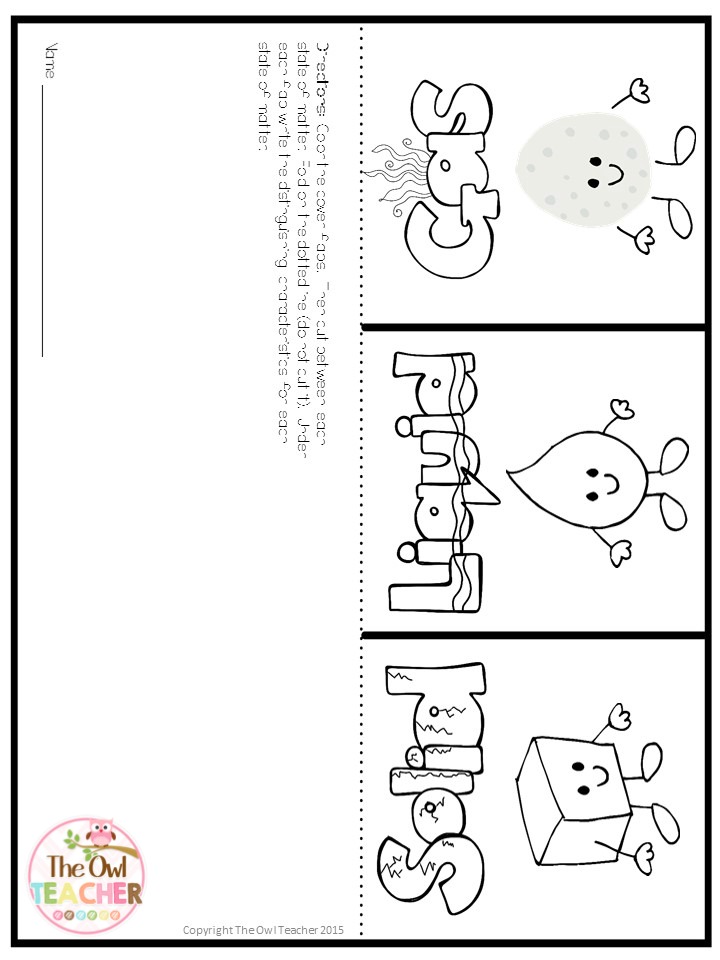 Changing States Of Matter Foldable