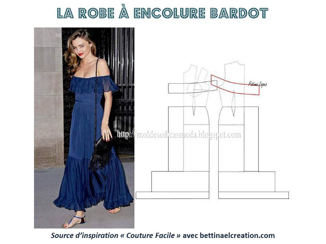 Mode de l’été : Robe aux épaules dénudée tuto gratuit Bettinael.Passion ...